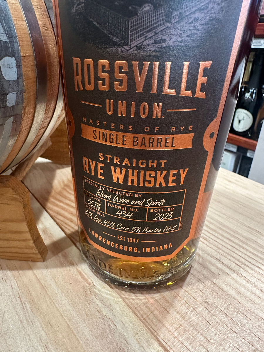 Rossville Union Single Barrel Straight Rye Privet Barrel By Folsom Win